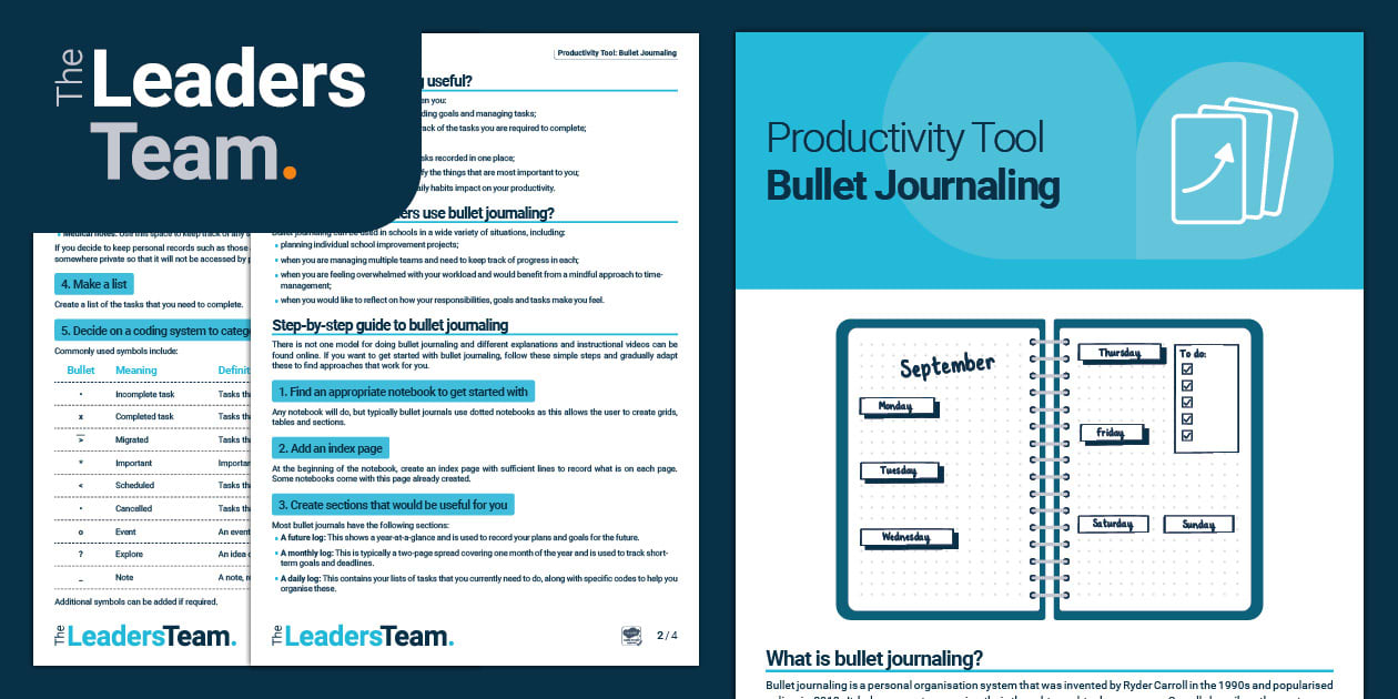 Productivity Tool: Bullet Journaling - Leaders