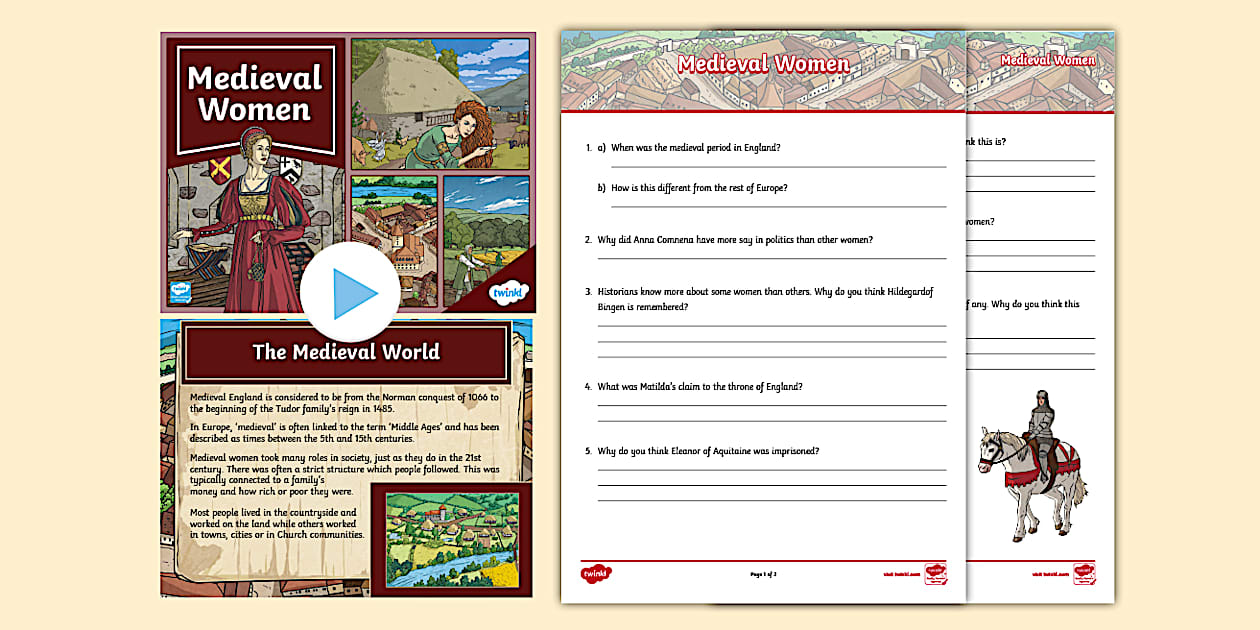 Medieval Women PowerPoint and Activity Sheet - Twinkl - KS2