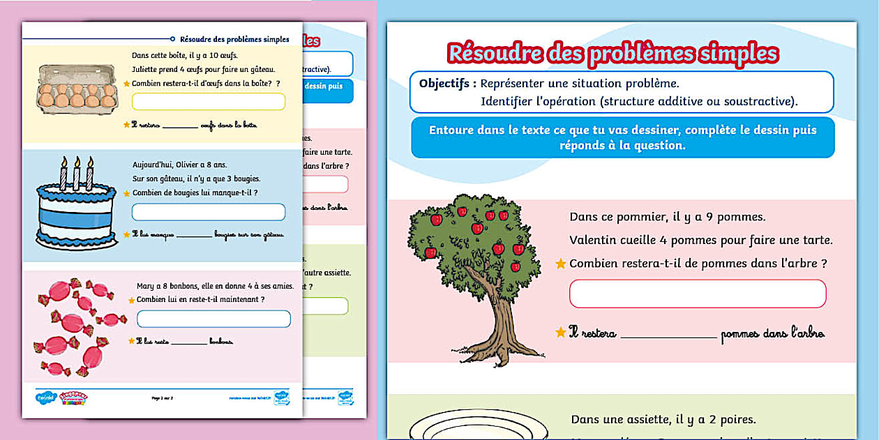 Représenter une situation problème et identifier l'opération