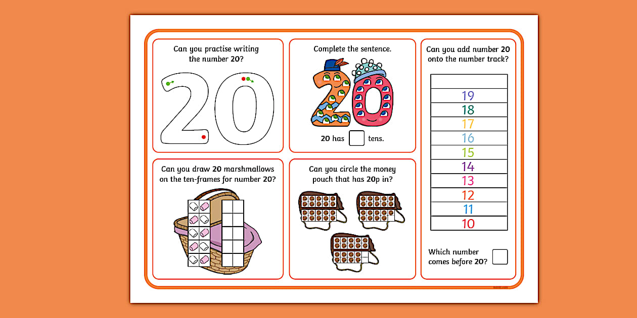 👉 The Adventures of Number Twenty Activity Mat | Twinkl