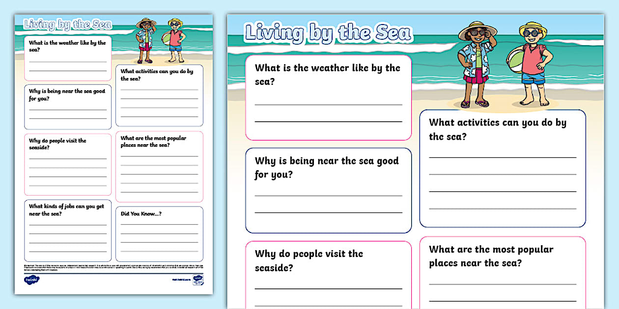 Living by the Sea Fact File Template - Twinkl