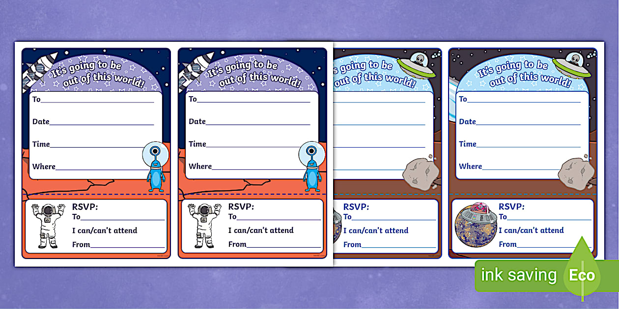 Space-Themed Invitations | Twinkl Party | Stationery | KS1