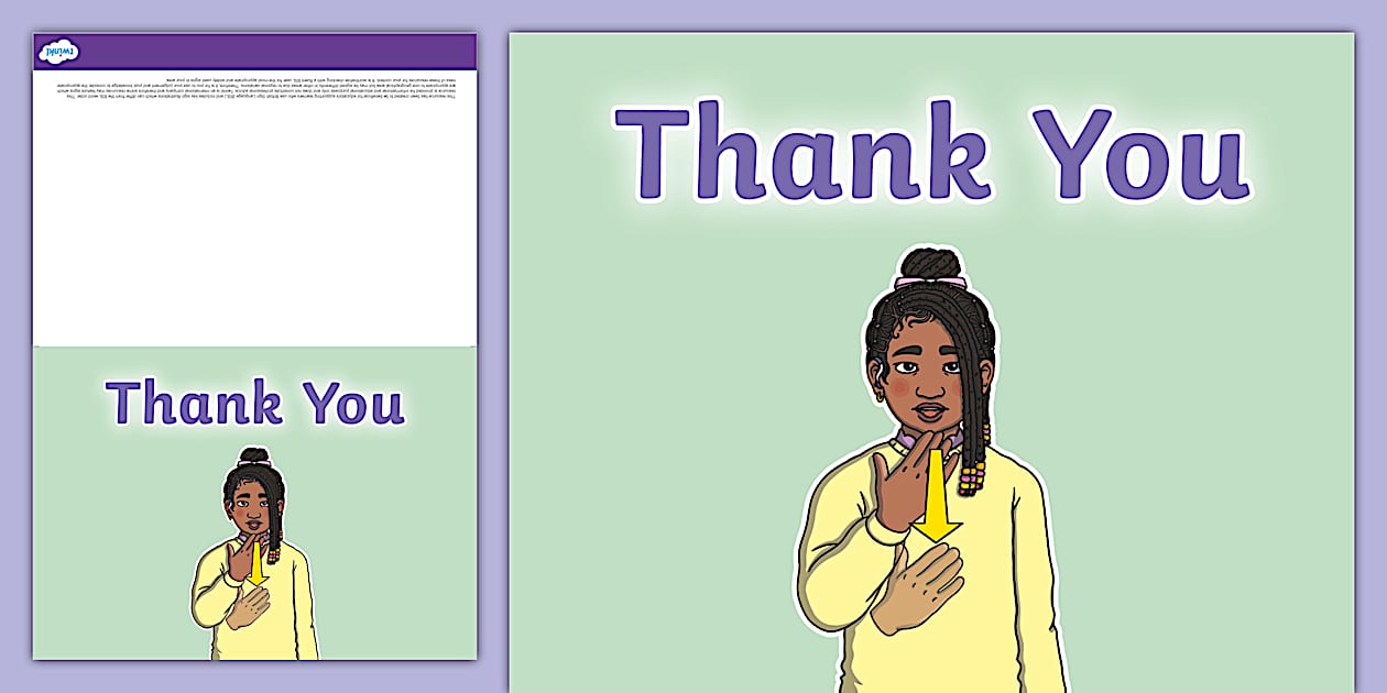 BSL Thank You Greetings Card – Printable PDF Resource