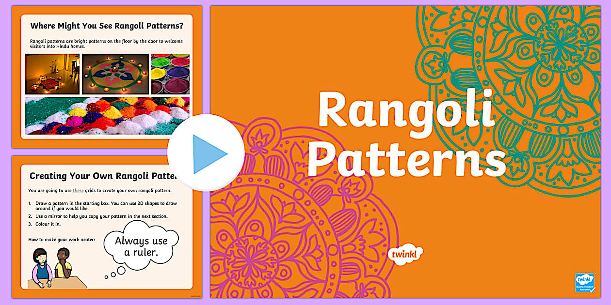 KS1 Rangoli Maths Patterns PowerPoint - Twinkl
