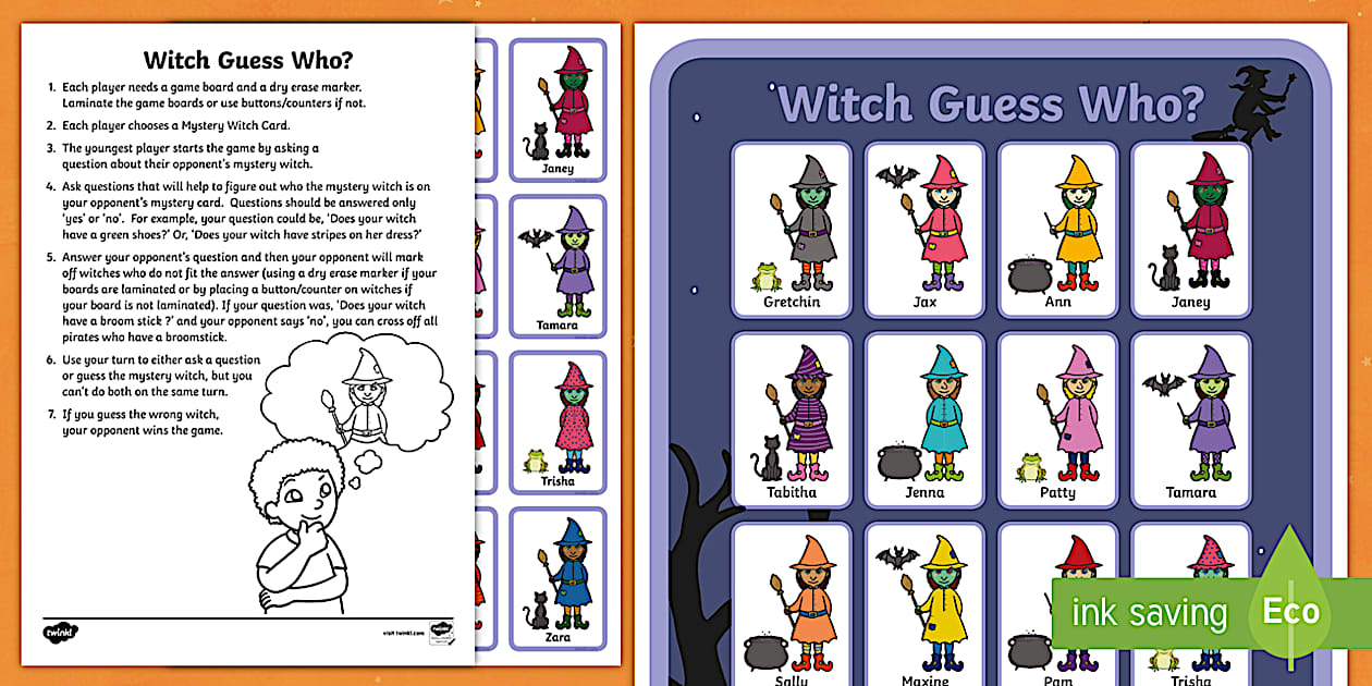 Witch Guess Who Activity - Twinkl