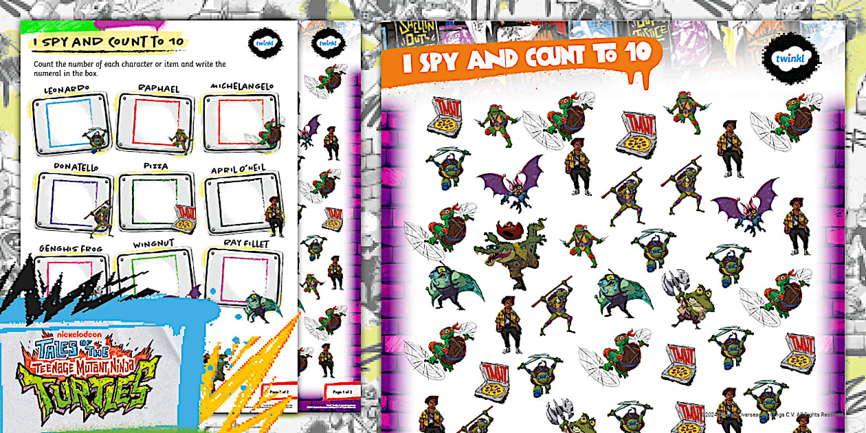 FREE! - 👉 TMNT: I Spy And Count to 10 (teacher made)