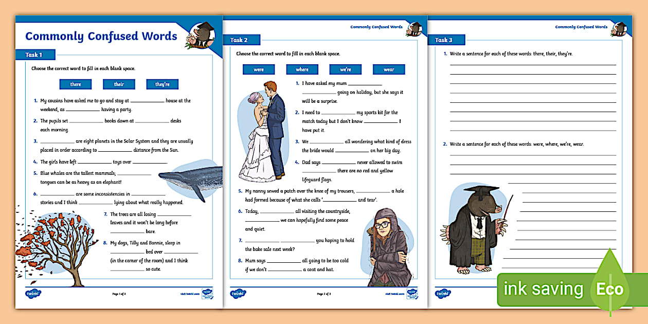 Commonly Confused Words Activity Sheets | KS2 English