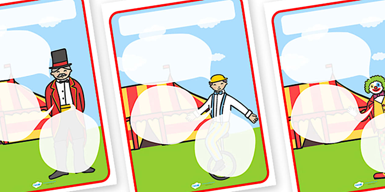Editable Circus Themed Target Posters Speech Bubbles