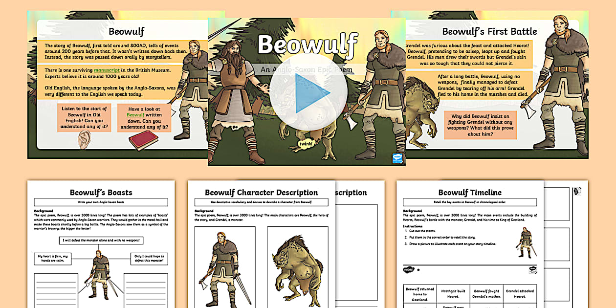 'Beowulf' Poem | PowerPoint Pack - KS2 Primary Resource