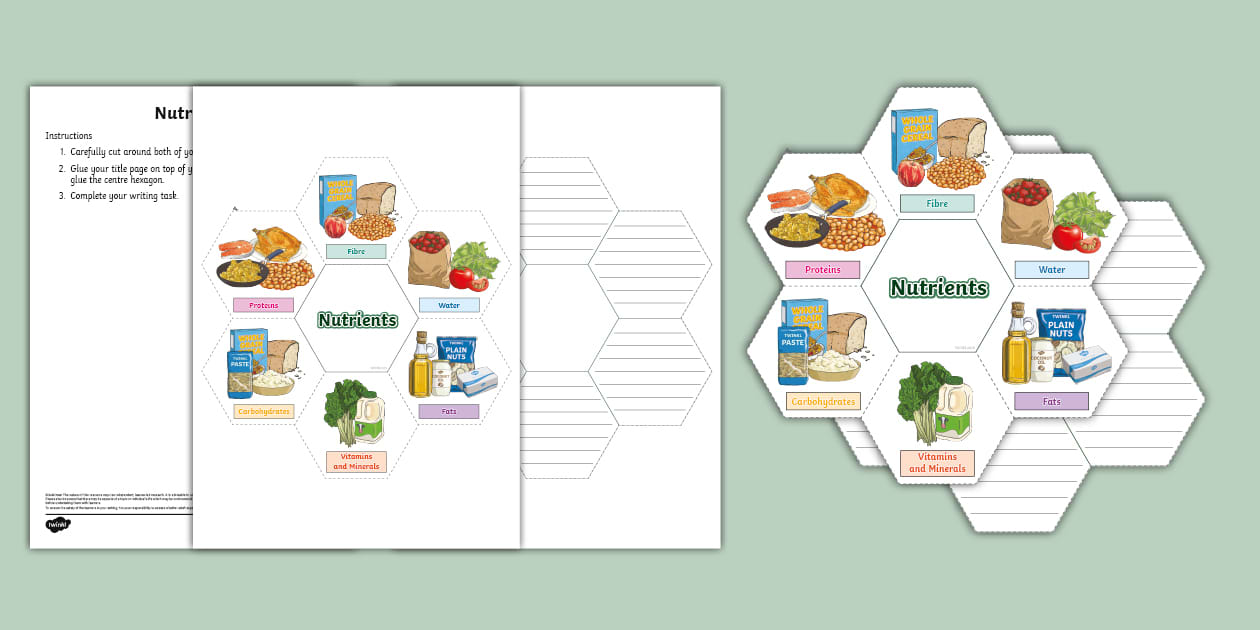 Nutrients Hexagon Writing Template (teacher made) - Twinkl