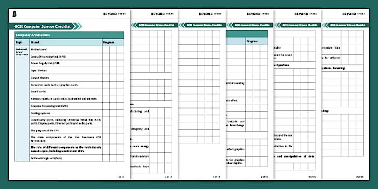 Computer Science GCSE Checklist (teacher made) - Twinkl