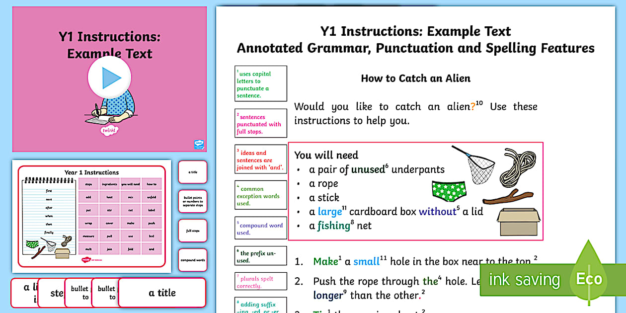 Year 1 Instruction Text Examples | Primary Resource | Twinkl