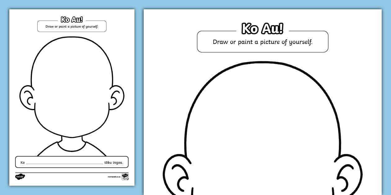 Ko [Your Name] Tōku Ingoa Self Portrait Template