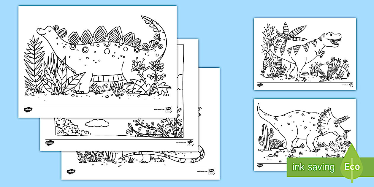 Dinosaur Coloring Pages Printable Pack | Twinkl USA - Twinkl