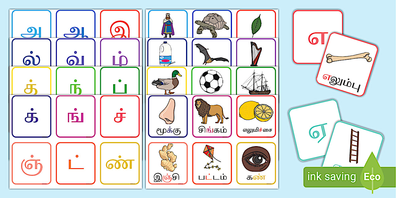 Tamil Alphabets - Vowels and Consonants Flashcards - Twinkl