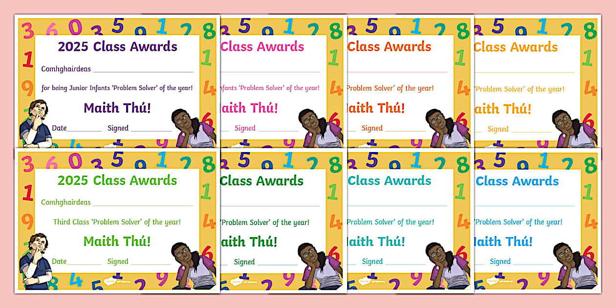 2025 Problem Solver of the Year Certificates (teacher made)