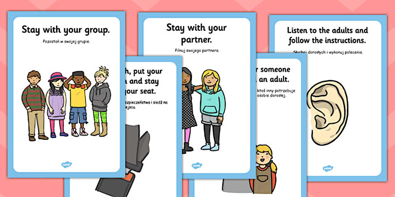 School Trip Rules Posters Polish Translation (teacher made)