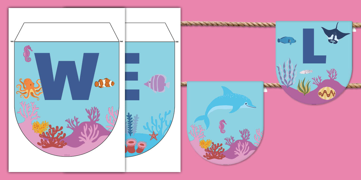 The Great Barrier Reef Themed Welcome to Year 1 Display Bunting