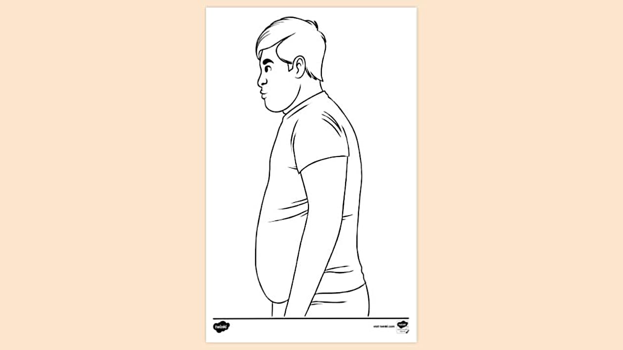 Teenage Boy Side View Colouring | Colouring Sheets - Twinkl