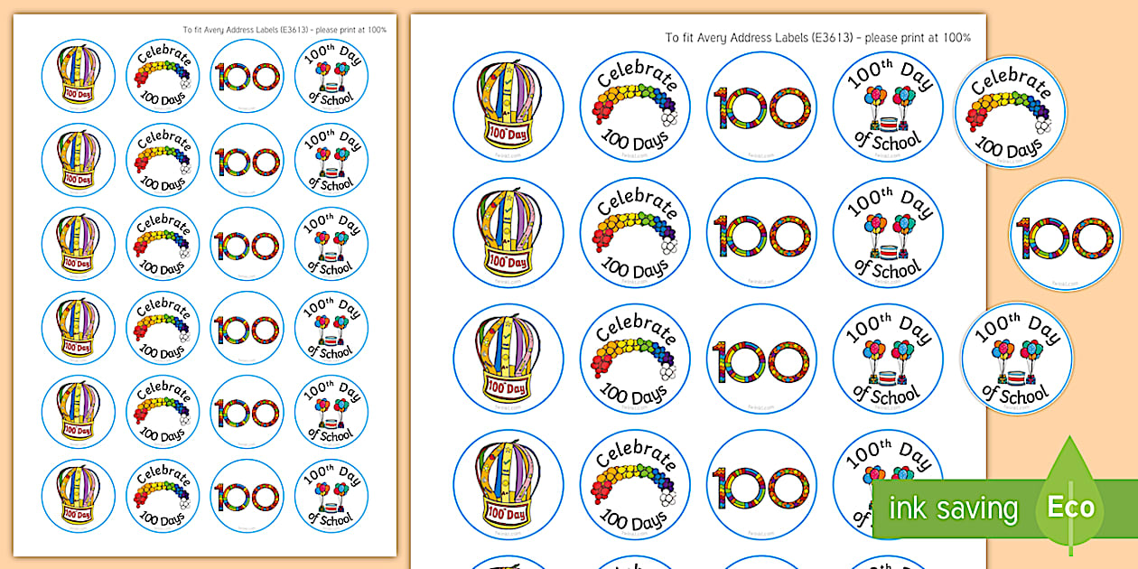100 Days of School Stickers (teacher made) - Twinkl