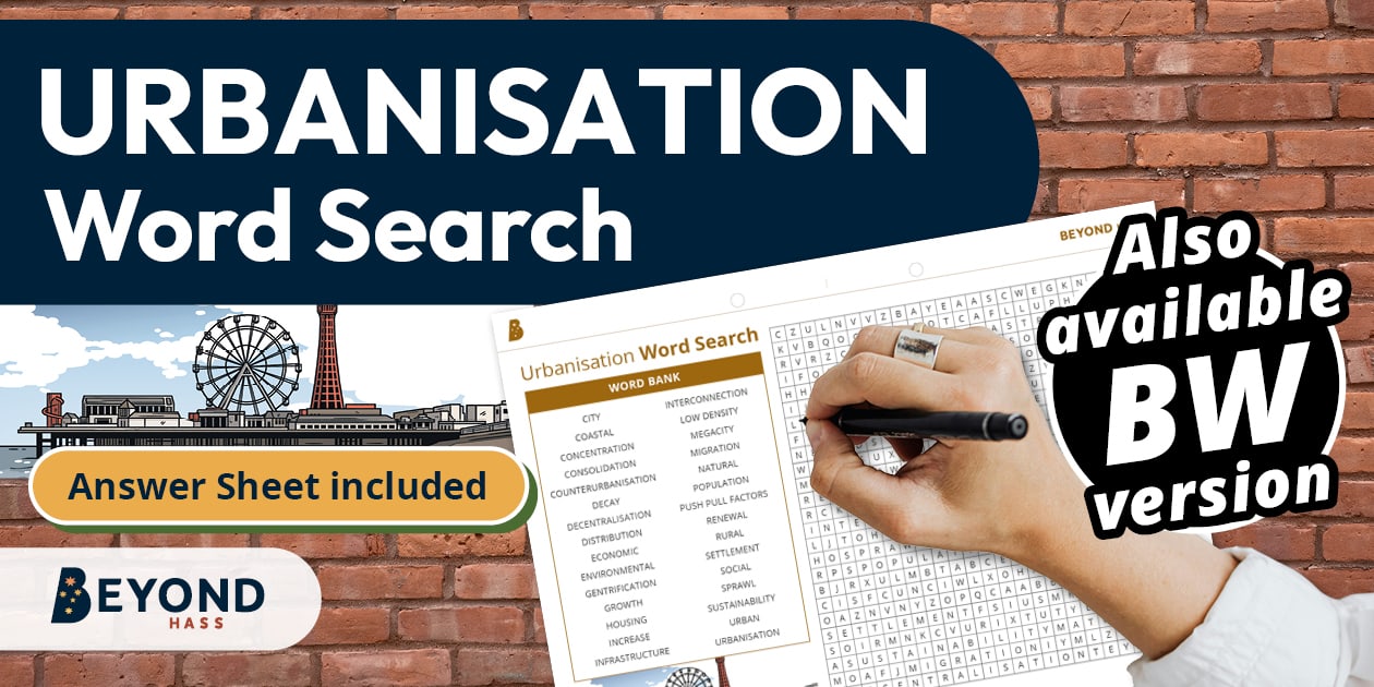 Urbanisation Word Search