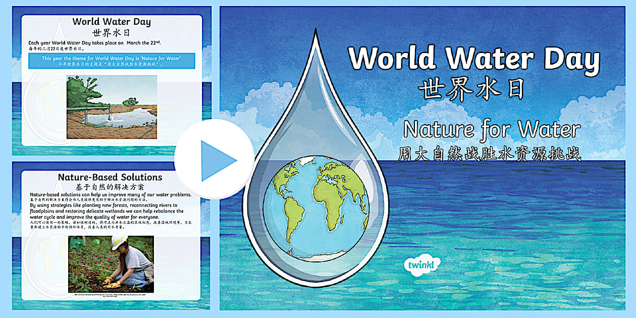 World Water Day PowerPoint English/Mandarin Chinese - Twinkl