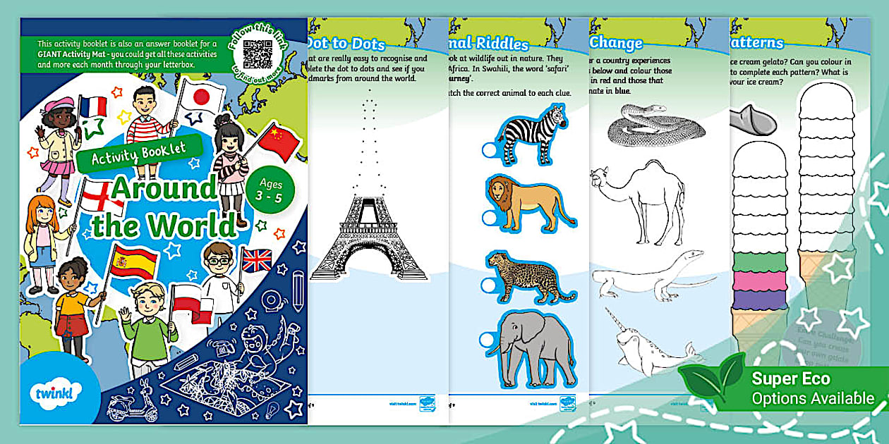 Around the World Activity Booklet (Ages 3 - 5) - Twinkl