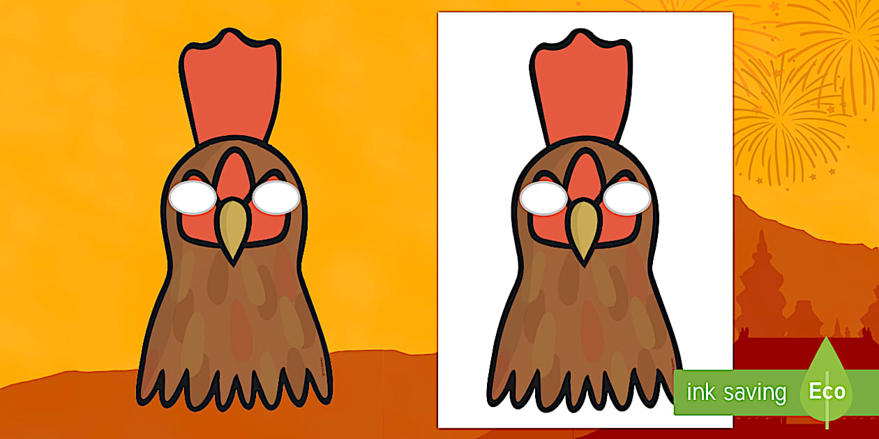 Rooster Mask Template - Year of the Rooster (teacher made)
