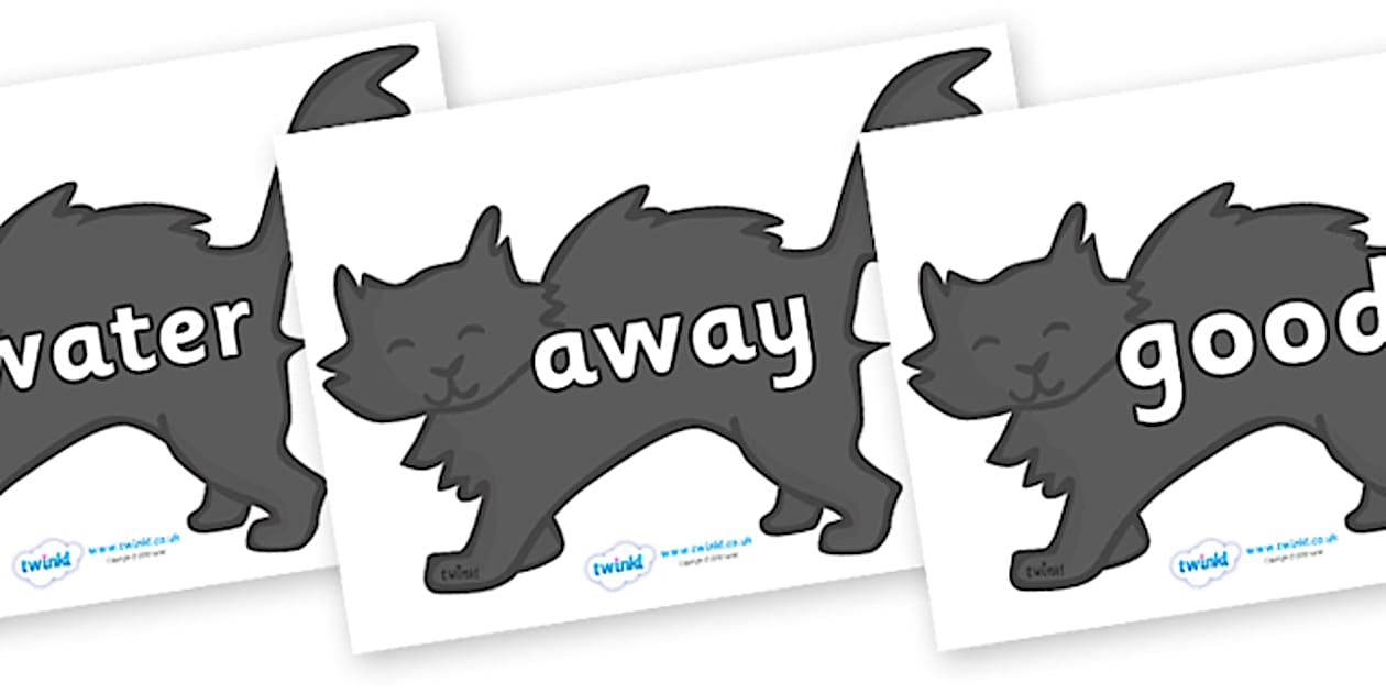 Cursive Next 200 Common Words on Black Cats (teacher made)