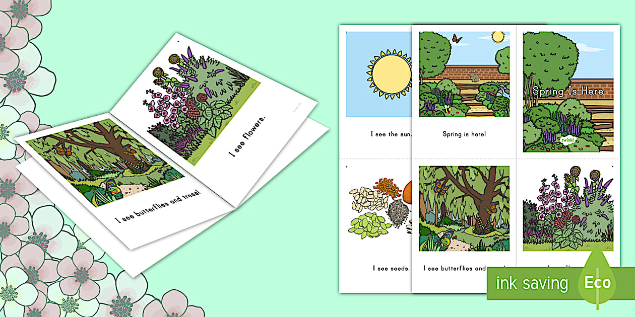 Spring Mini Book Emergent Reader (teacher made) - Twinkl