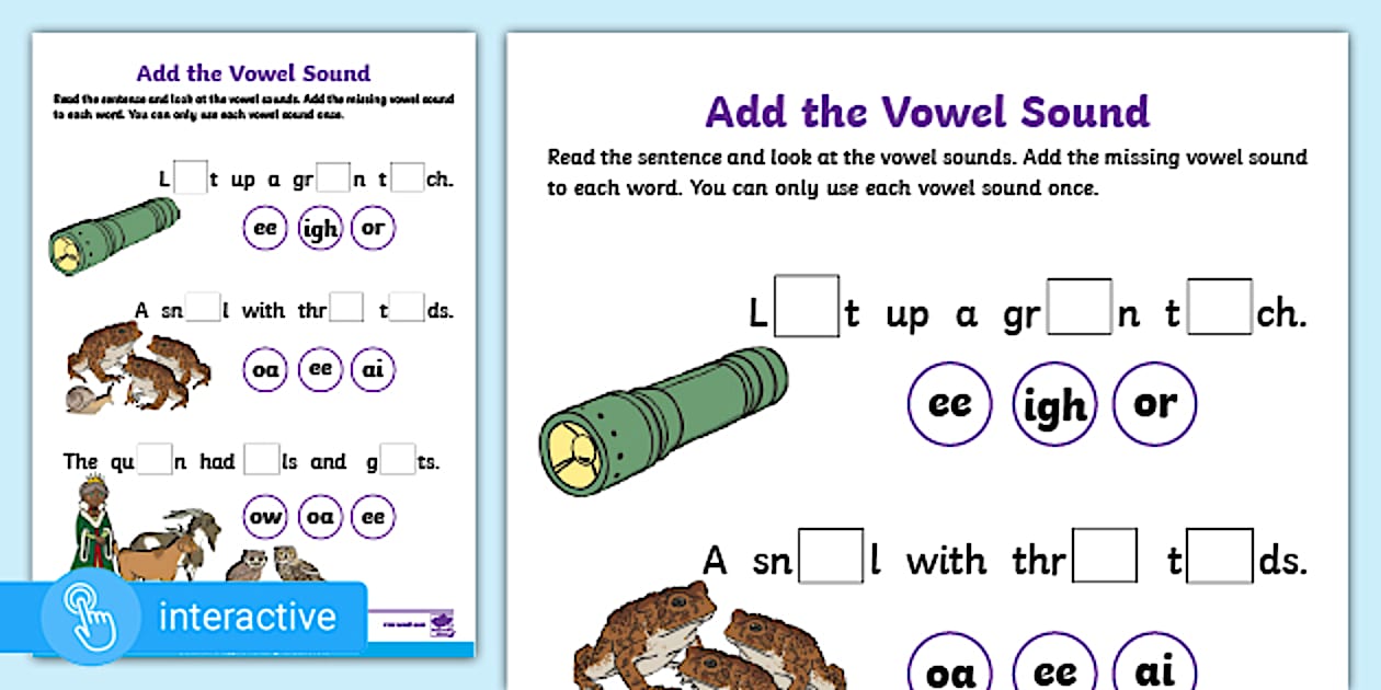 Interactive PDF: Phase 3 Add the Vowel Sound Activity