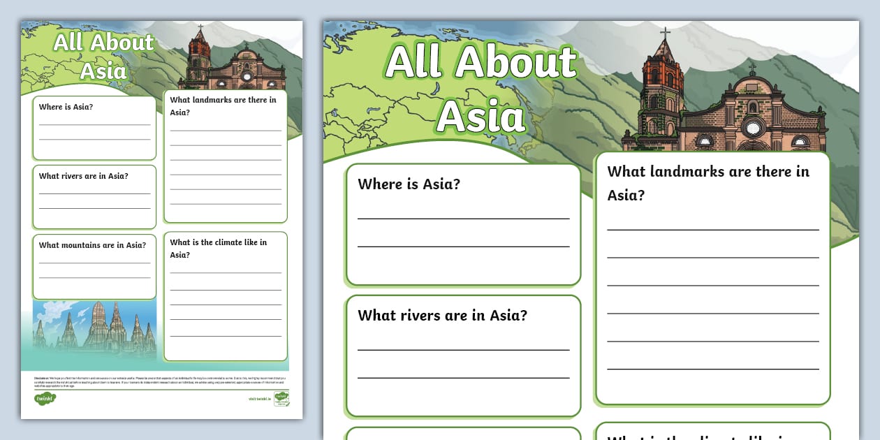 All About Asia Fact File Template (teacher made) - Twinkl