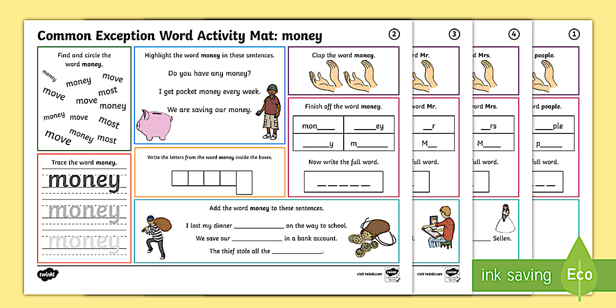 Year 2 Common Exception Word Activity Mat 13 Resource Pack