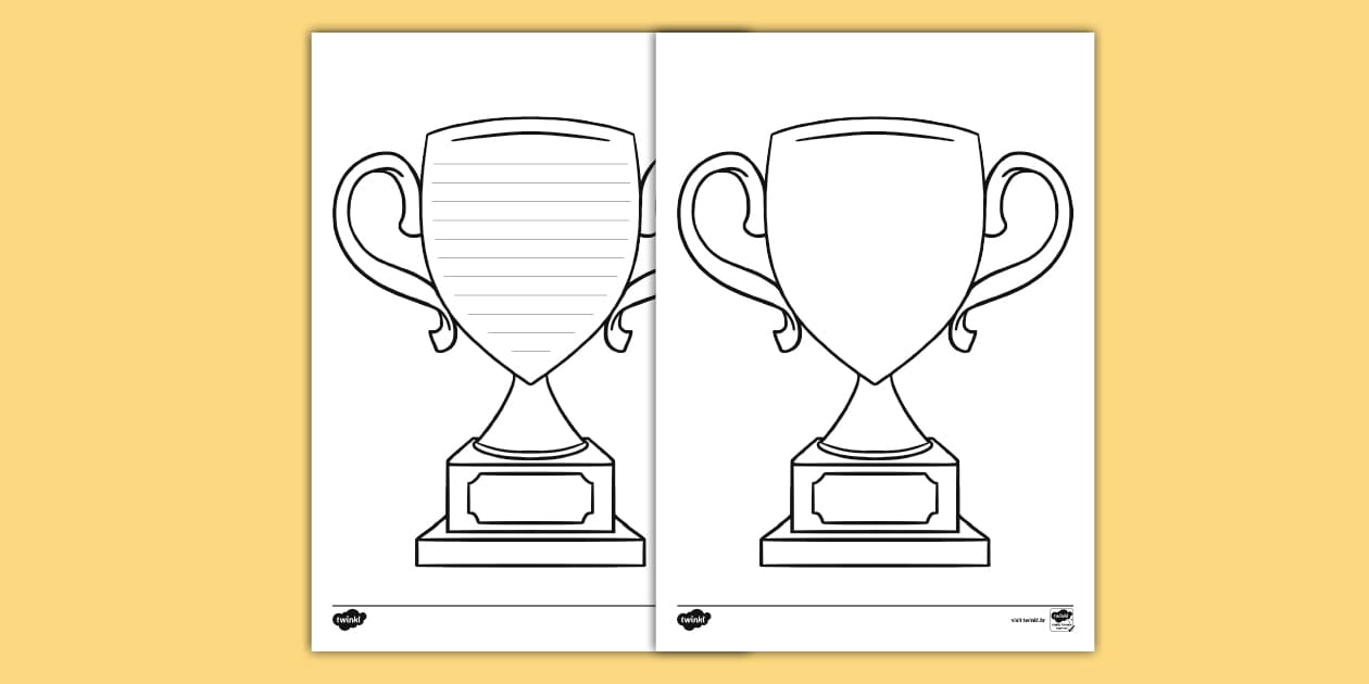 트로피 템플릿 Trophy Writing Template - Twinkl