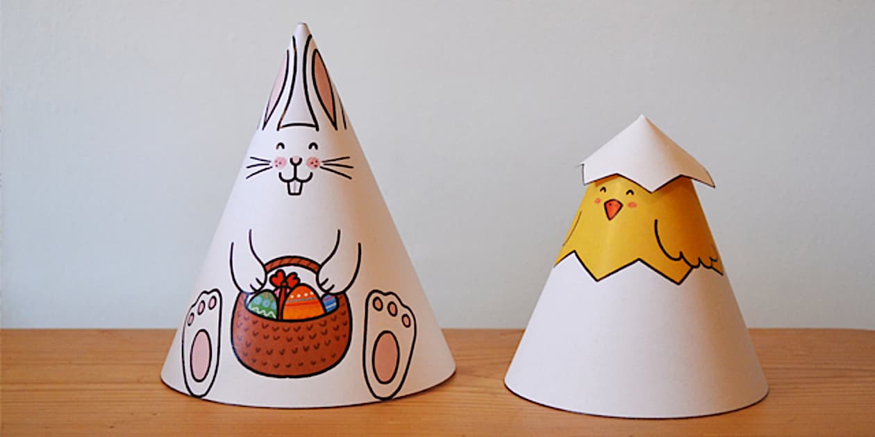 Black and White Easter Cone Animals (teacher made) - Twinkl
