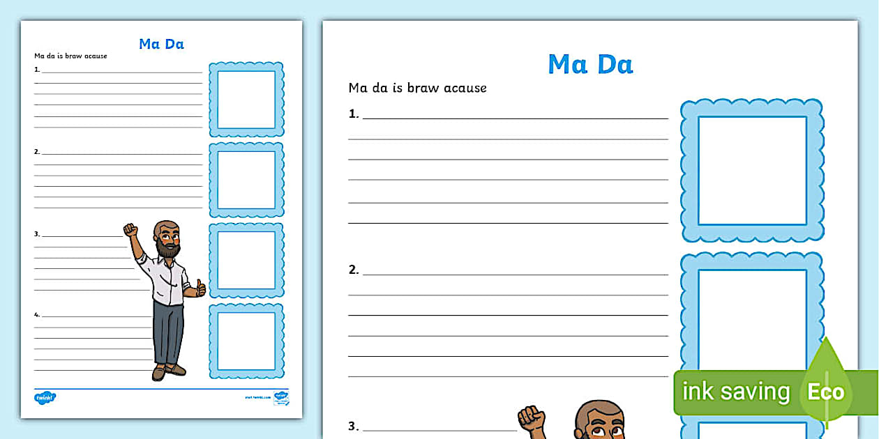 Ma Da Is Braw Scots Activity Sheet (Teacher-Made) - Twinkl