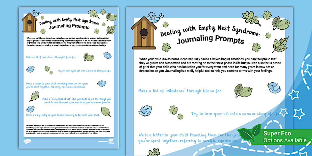 Empty Nest Journalling Prompts (teacher made) - Twinkl