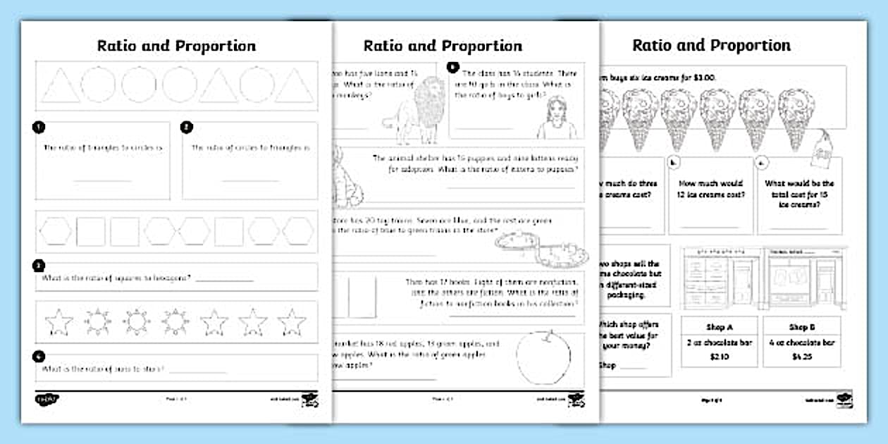 Fifth Grade Ratio and Proportion Worksheet (teacher made)