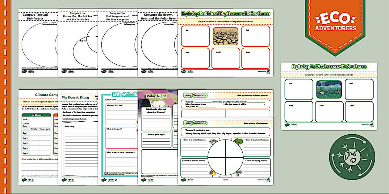 Yr 2 Eco Adv. Earth's Climate and Cycles Home Learning Pack