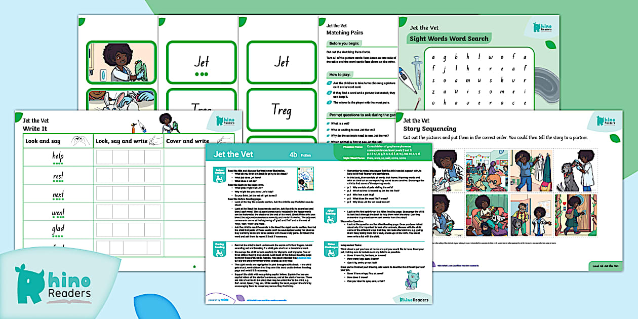 Level 4b Jet the Vet Guided Reading Pack - Twinkl