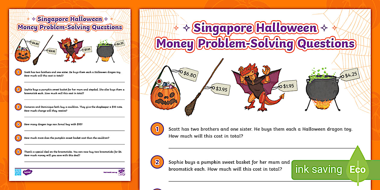 *Singapore Halloween Money Problem-Solving Questions*