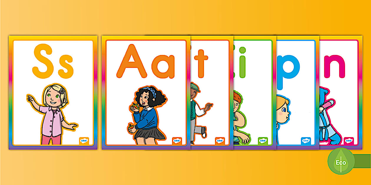 Phonics Canada: Group 1 (s, a, t, i, p, n) Letter Sounds Poster Pack