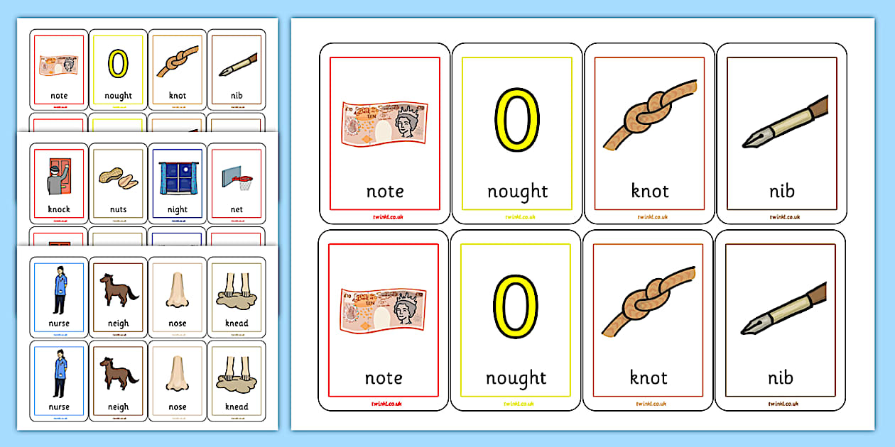 Initial n Sound Playing Cards - ESL N Pronunciation Cards