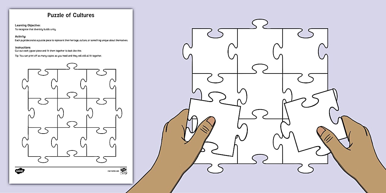 Diversity Puzzle of Cultures Project (teacher made) - Twinkl