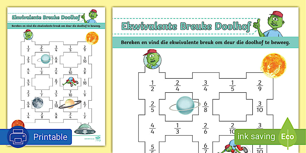 Ekwivalente Breuke Doolhof (teacher made) - Twinkl