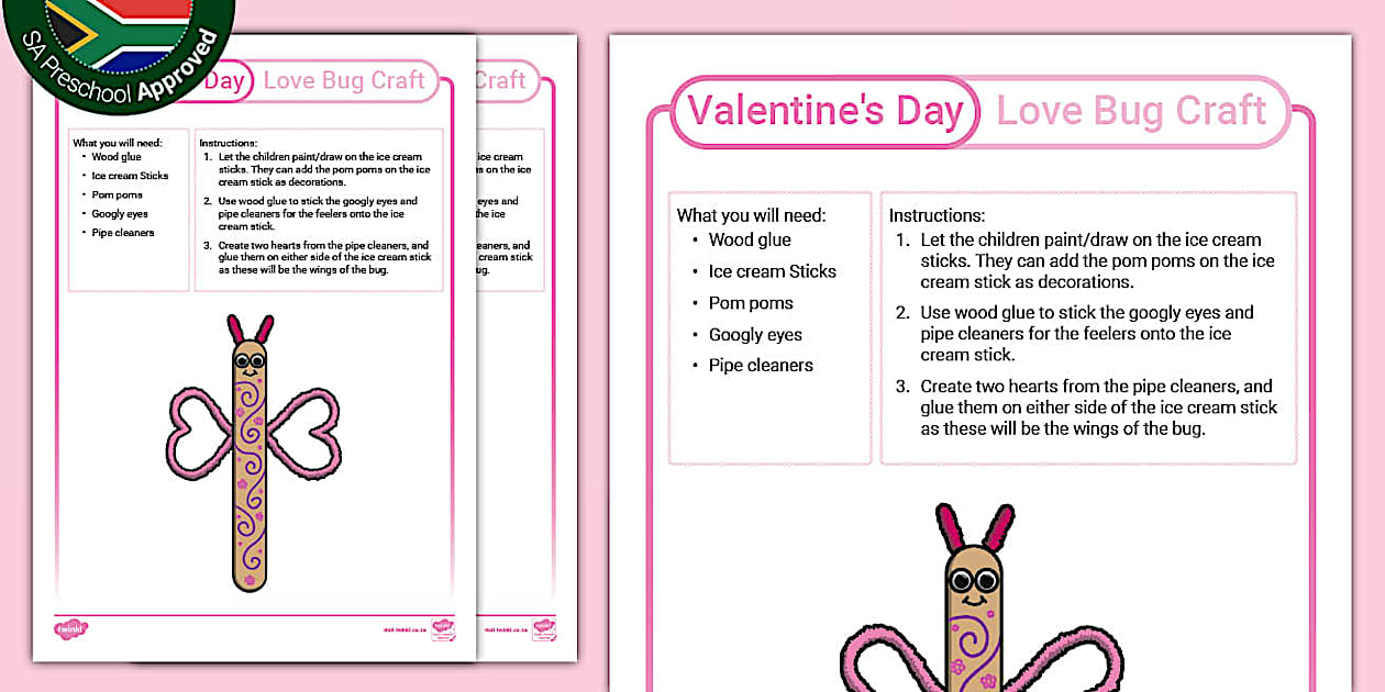 Preschool: Valentine's Day: Love Bug Craft