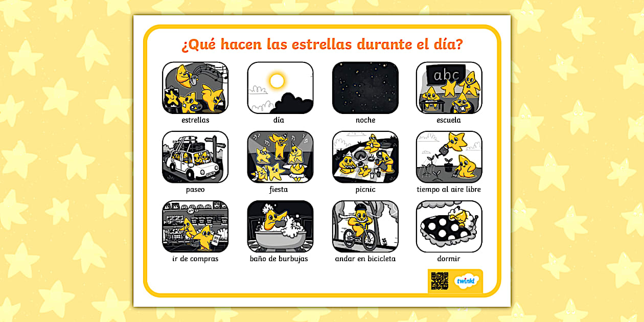 ¿Qué hacen las estrellas durante el día? - vocabulario