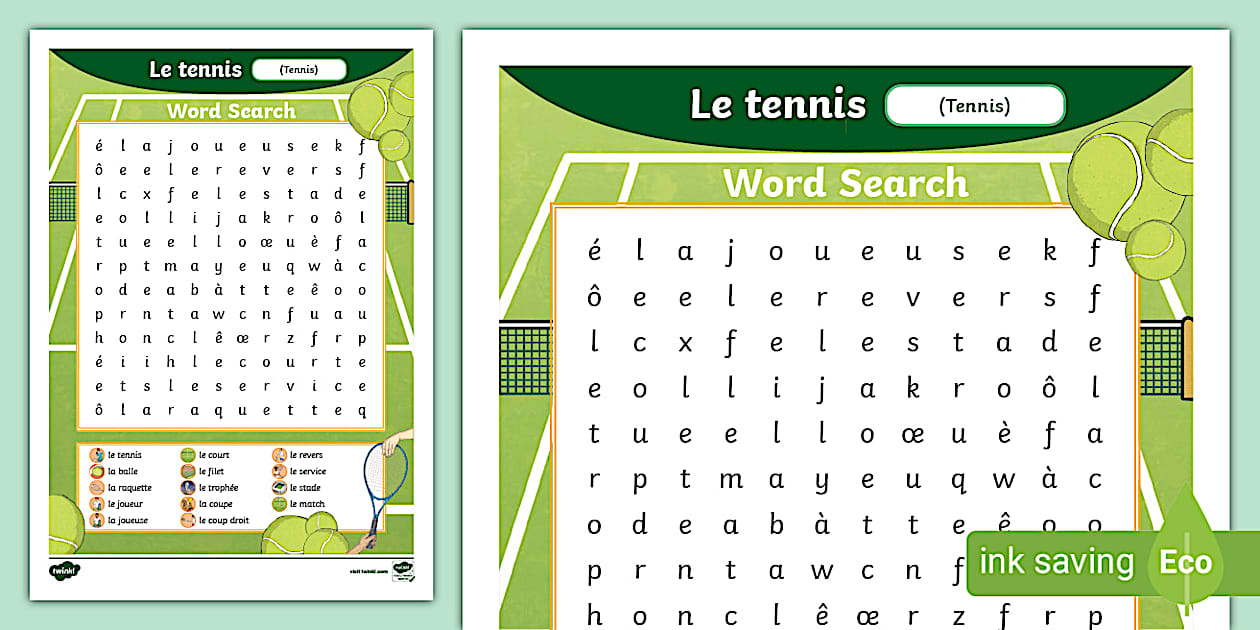 👉 French Open Word Search - The French Open Primary Resource