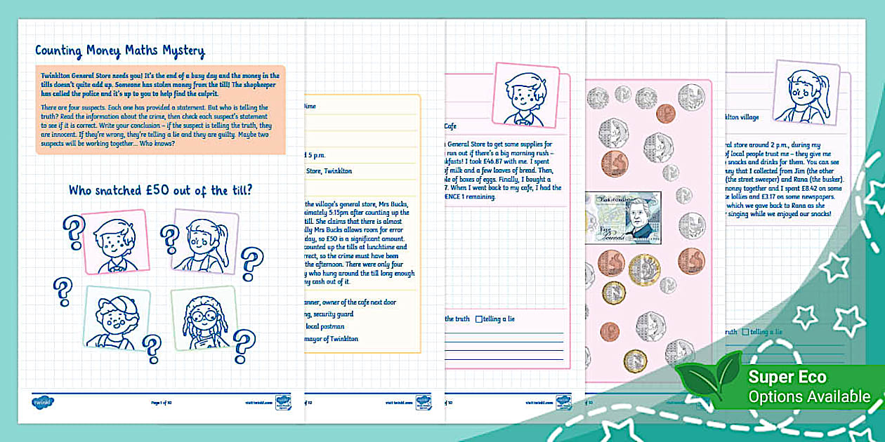 Money: Counting Money Maths Mystery (Ages 8 - 9)