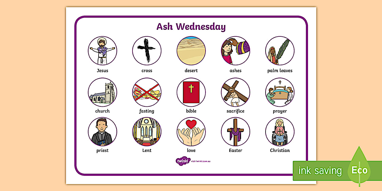 NSW Ash Wednesday Word Mat (teacher made) - Twinkl